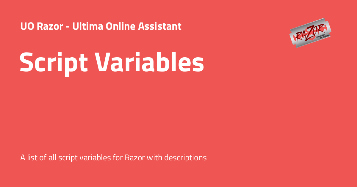 Script Variables Uo Razor Ultima Online Assistant