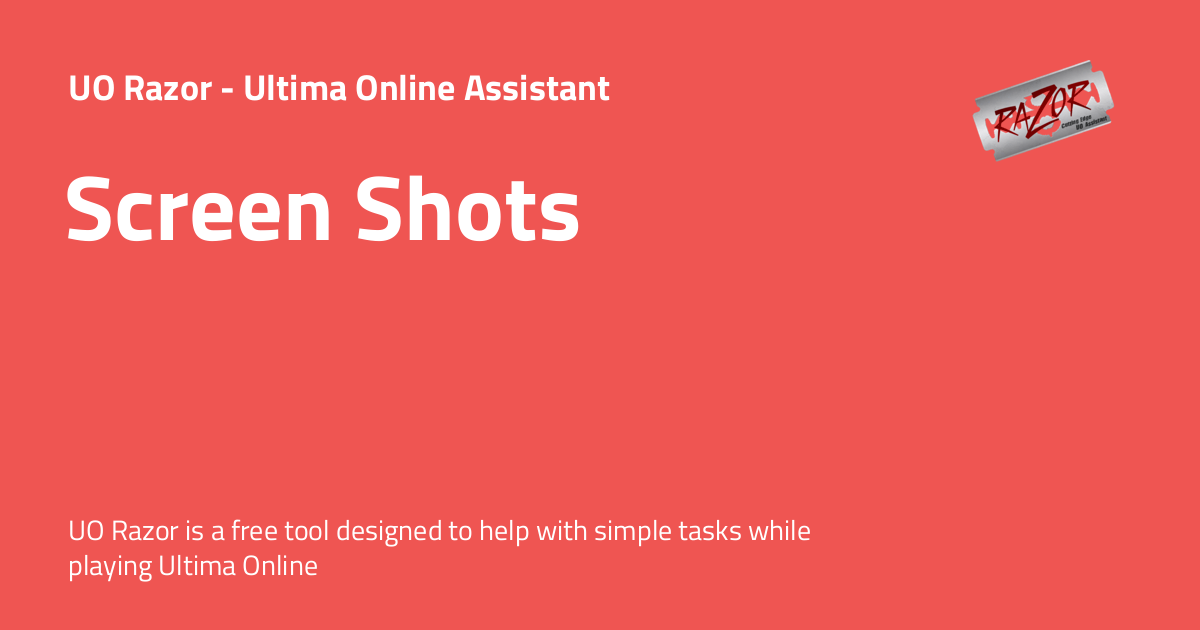 Screen Shots - UO Razor - Ultima Online Assistant